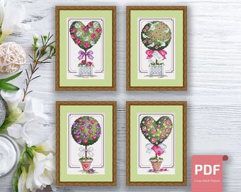 Topiary Trees 18 Count Cross Stitch Pattern - Etsy