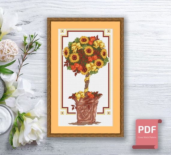 Topiary Cross Stitch Pattern