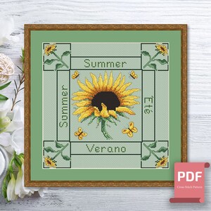 Set of 4 Seasons Cross Stitch Pattern | Seasons Cross Stitch Pattern ...
