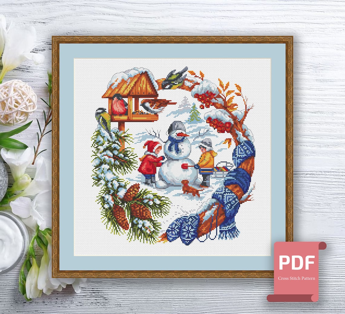 Set of 4 Seasons Cross Stitch Pattern Seasons Cross Stitch - Etsy