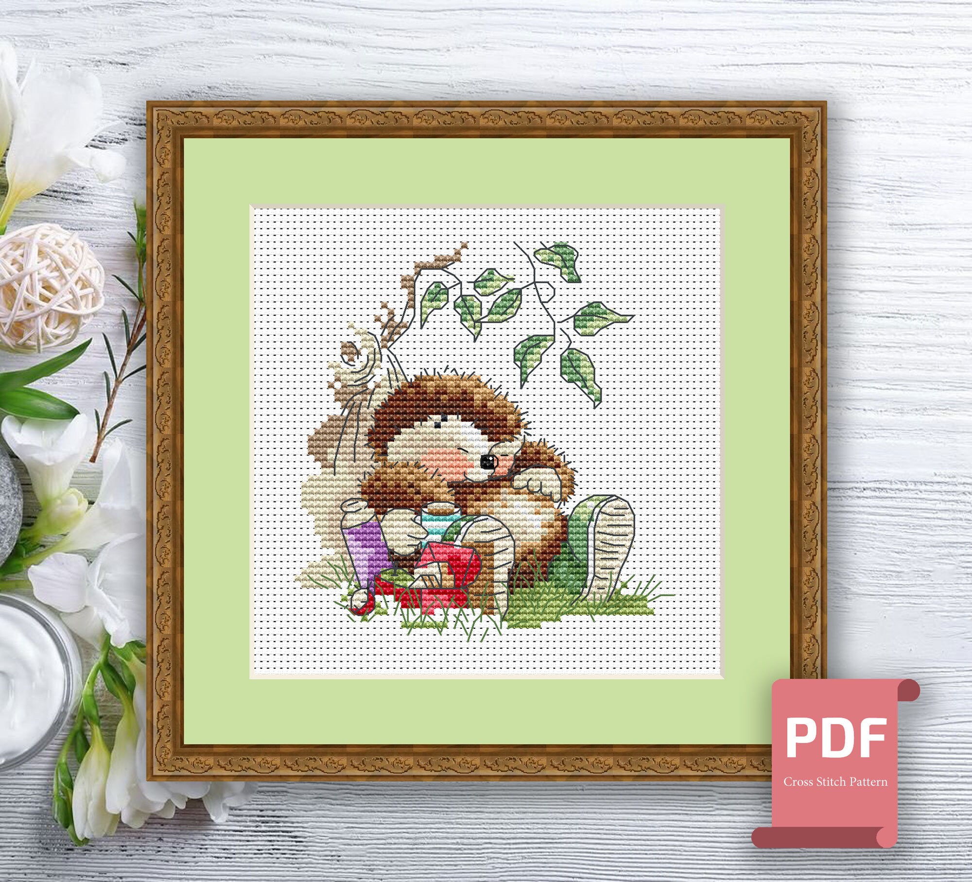 Set of 4 Seasons Hedgehogs Cross Stitch Pattern | Autumn Cross Stitch ...