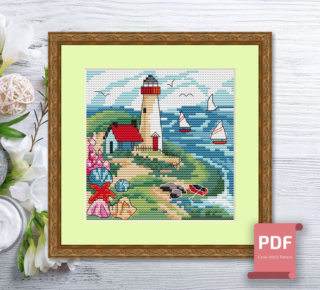 Summer Landscape Cross Stitch Pattern | Seasons Cross Stitch Pattern ...
