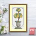 Spring Topiary Cross Stitch Pattern Four Seasons Cross Stitch Pattern Topiary Trees Potted ...