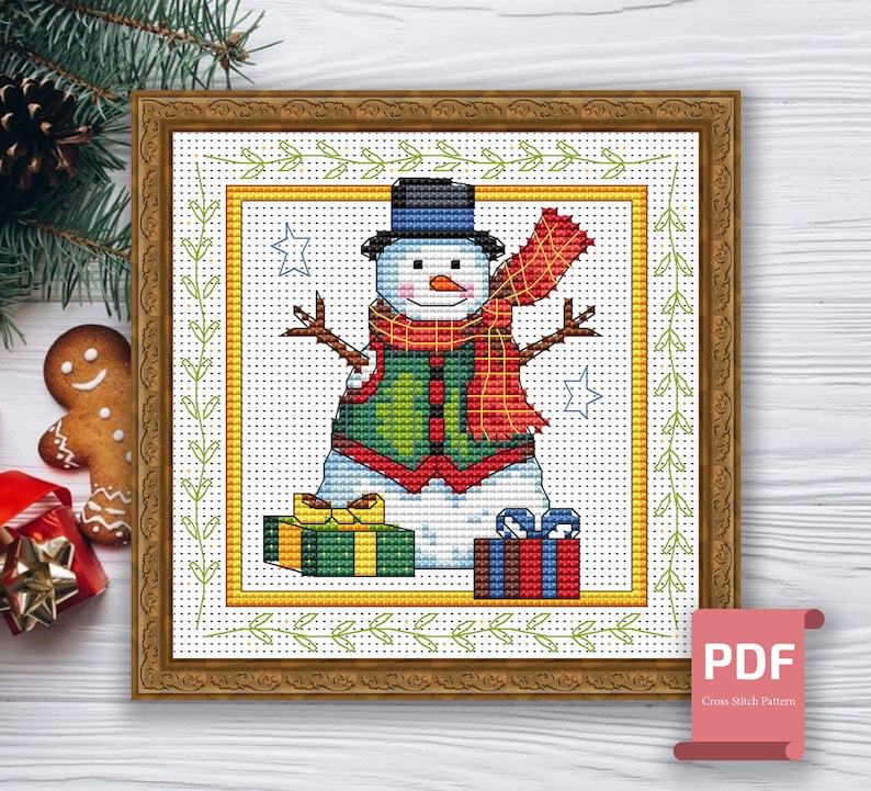 Set of 6 Christmas Ornaments Cross Stitch Pattern Merry Christmas Cross ...