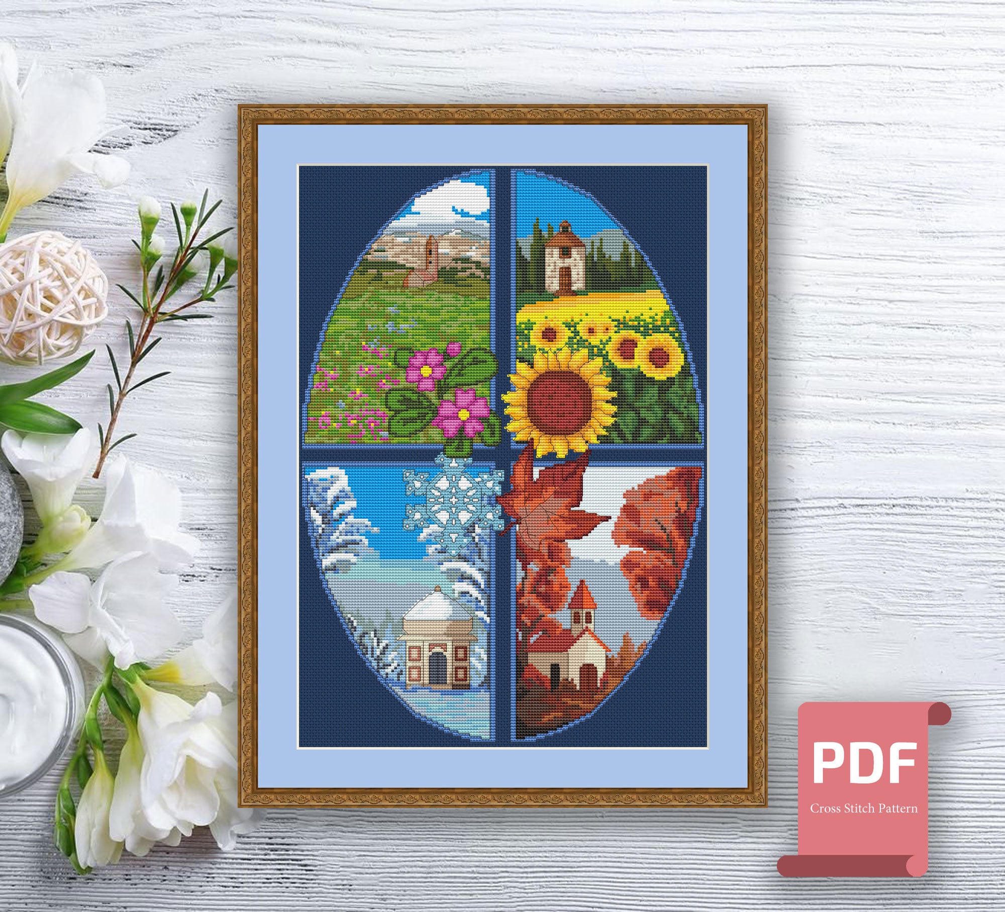 Four Seasons Cross Stitch Pattern 4 Seasons Pattern Welcome Four ...