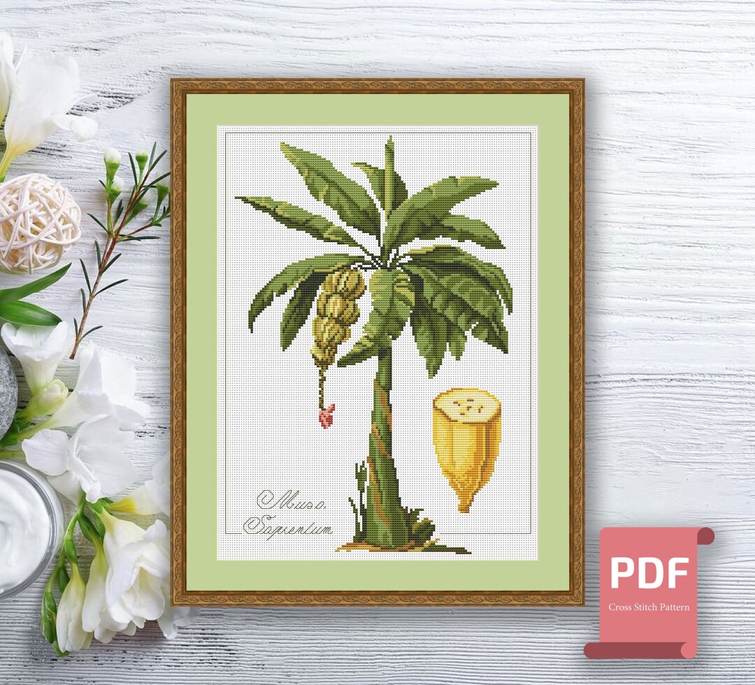 Banana Cross Stitch Pattern | Fruit Cross Stitch Pattern | Kitchen ...
