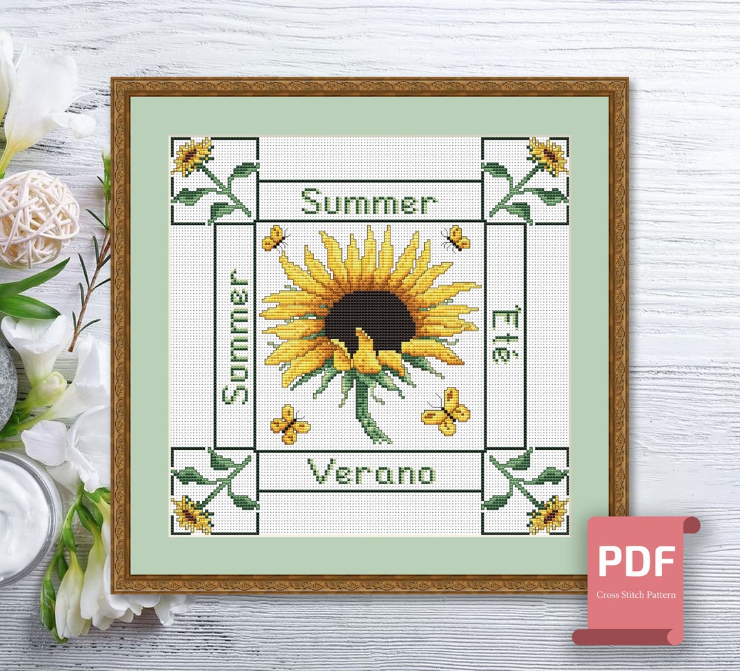 Summer Cross Stitch Pattern | Seasons Cross Stitch Pattern | Summer ...