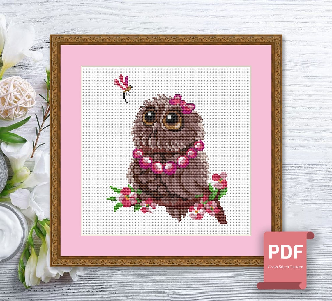 Set of 4 Seasons Owls Cross Stitch Pattern Four Seasons Cross Stitch ...