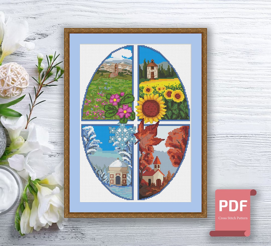 Four Seasons Cross Stitch Pattern | 4 Seasons Pattern | Welcome Four ...
