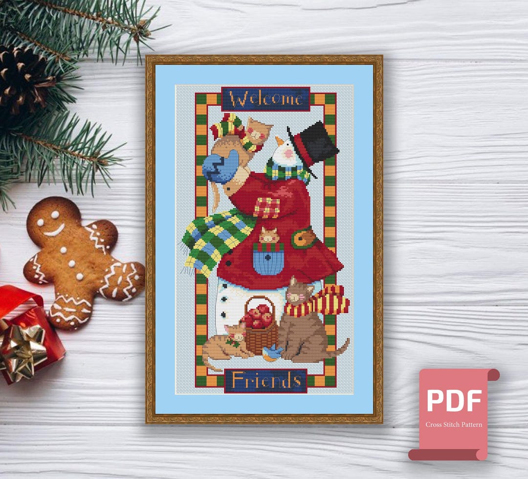 Welcome Cross Stitch Pattern | Christmas Cross Stitch | Christmas ...