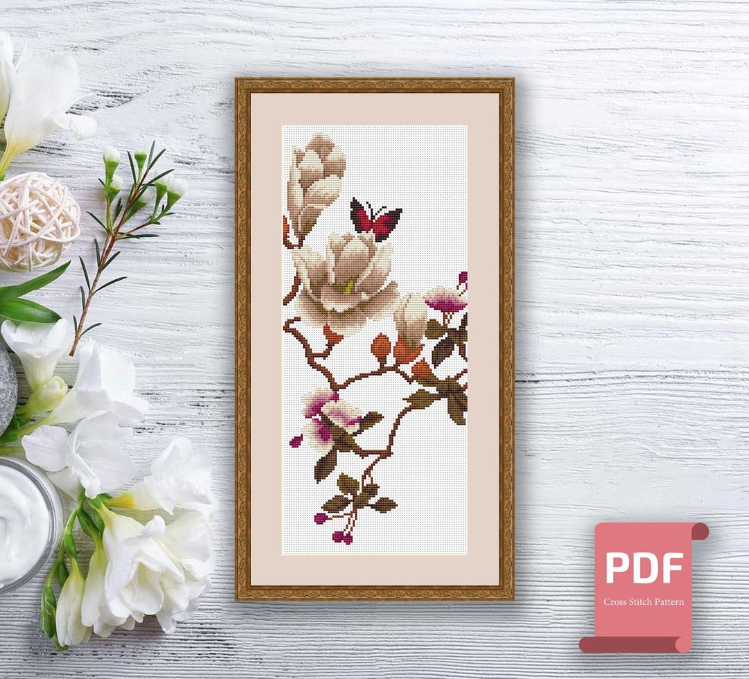 Flowers Cross Stitch Pattern | Chinese Flowers Cross Stitch | Peonies ...