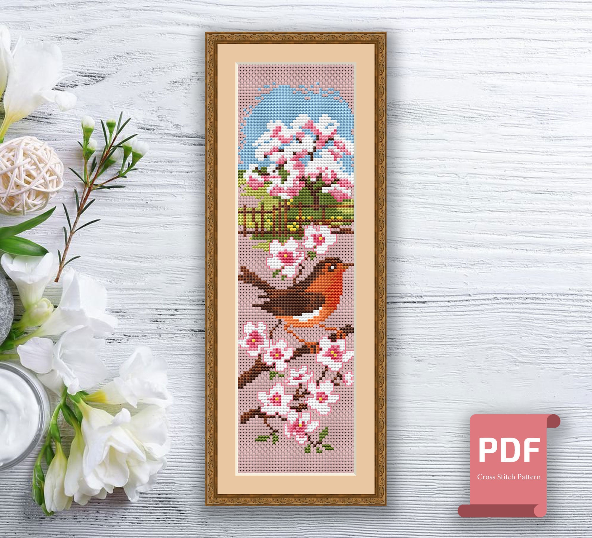 Spring Birds Cross Stitch Pattern Seasons Cross Stitch Pattern Spring ...