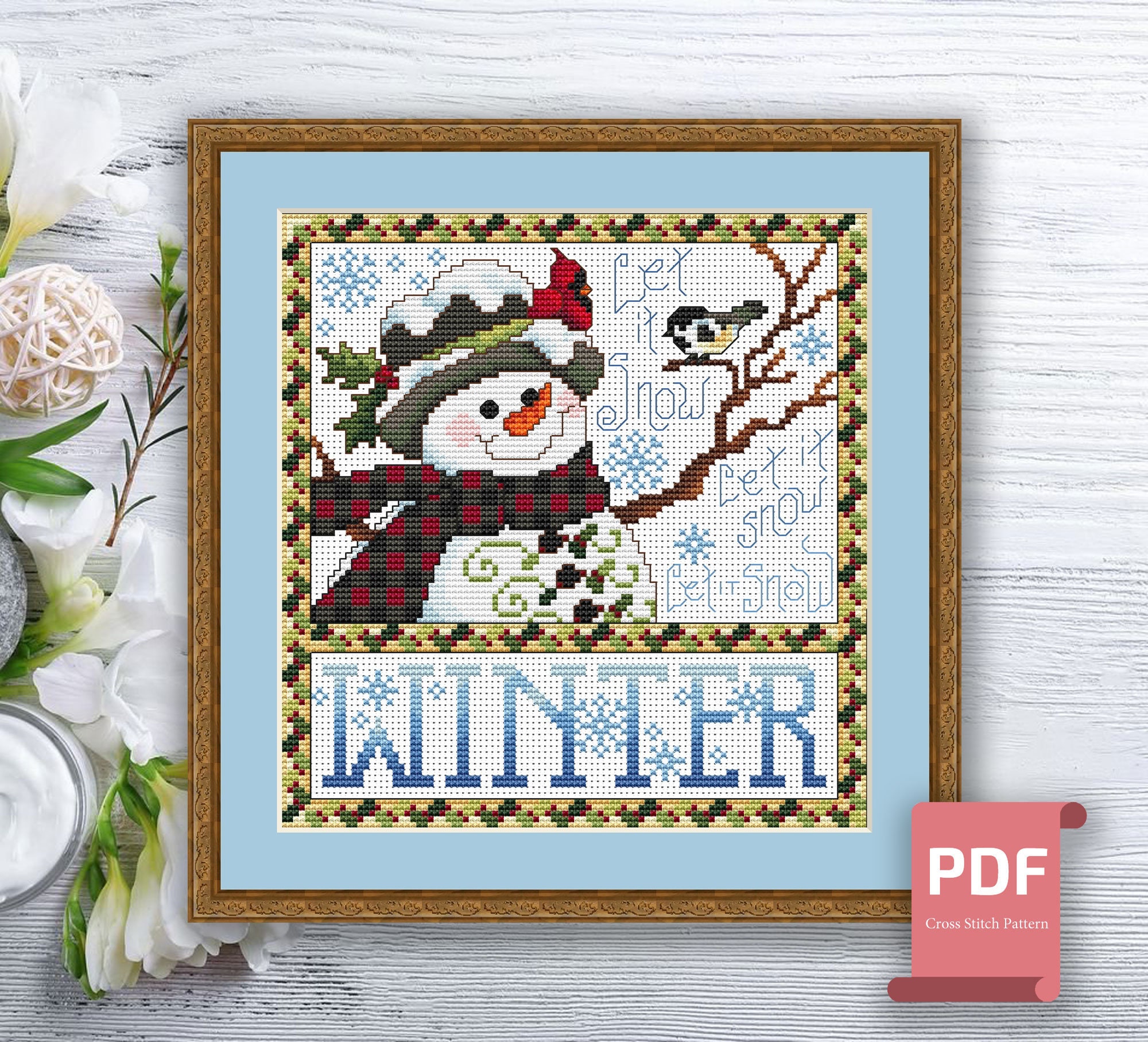 Winter Cross Stitch Pattern Seasons Cross Stitch Pattern - Etsy