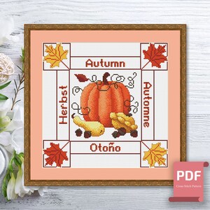 Set of 4 Seasons Cross Stitch Pattern | Seasons Cross Stitch Pattern ...