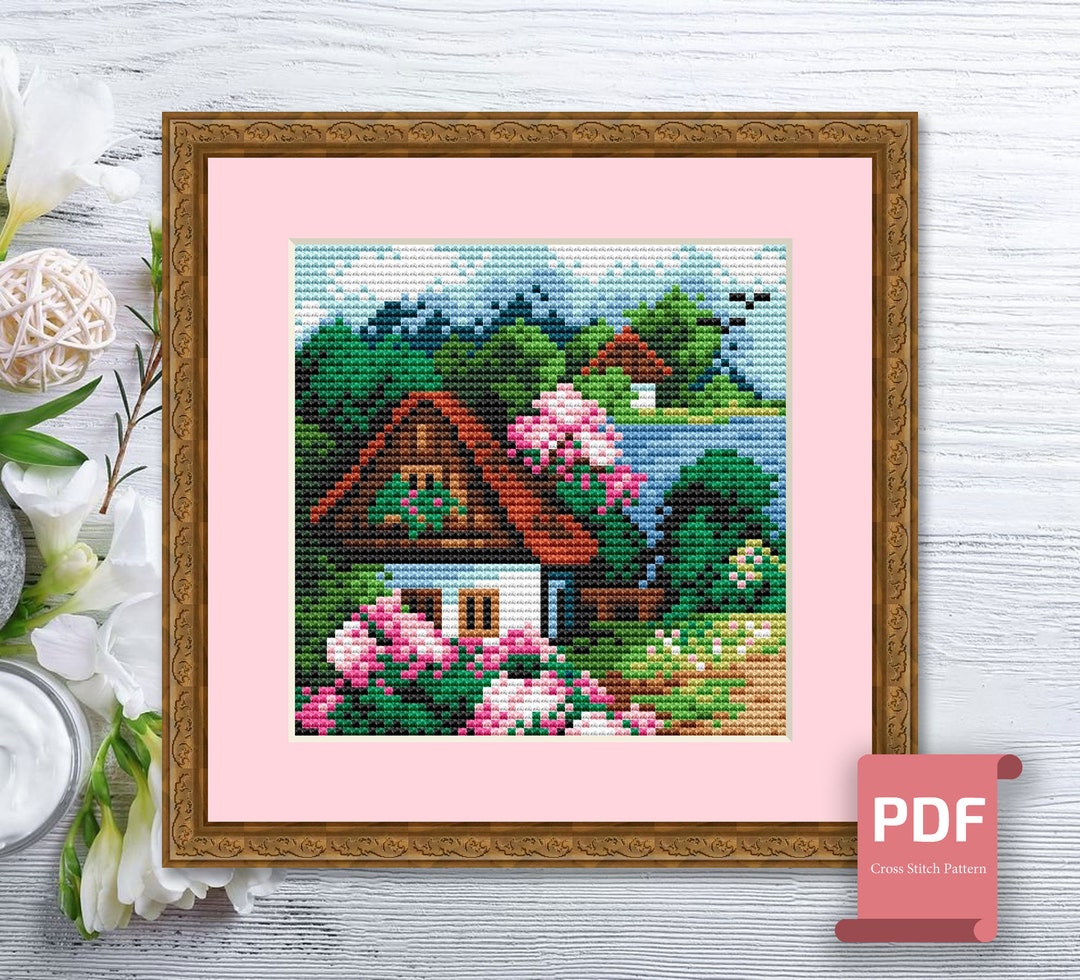 Spring Landscape Cross Stitch Pattern Seasons Cross Stitch Pattern ...