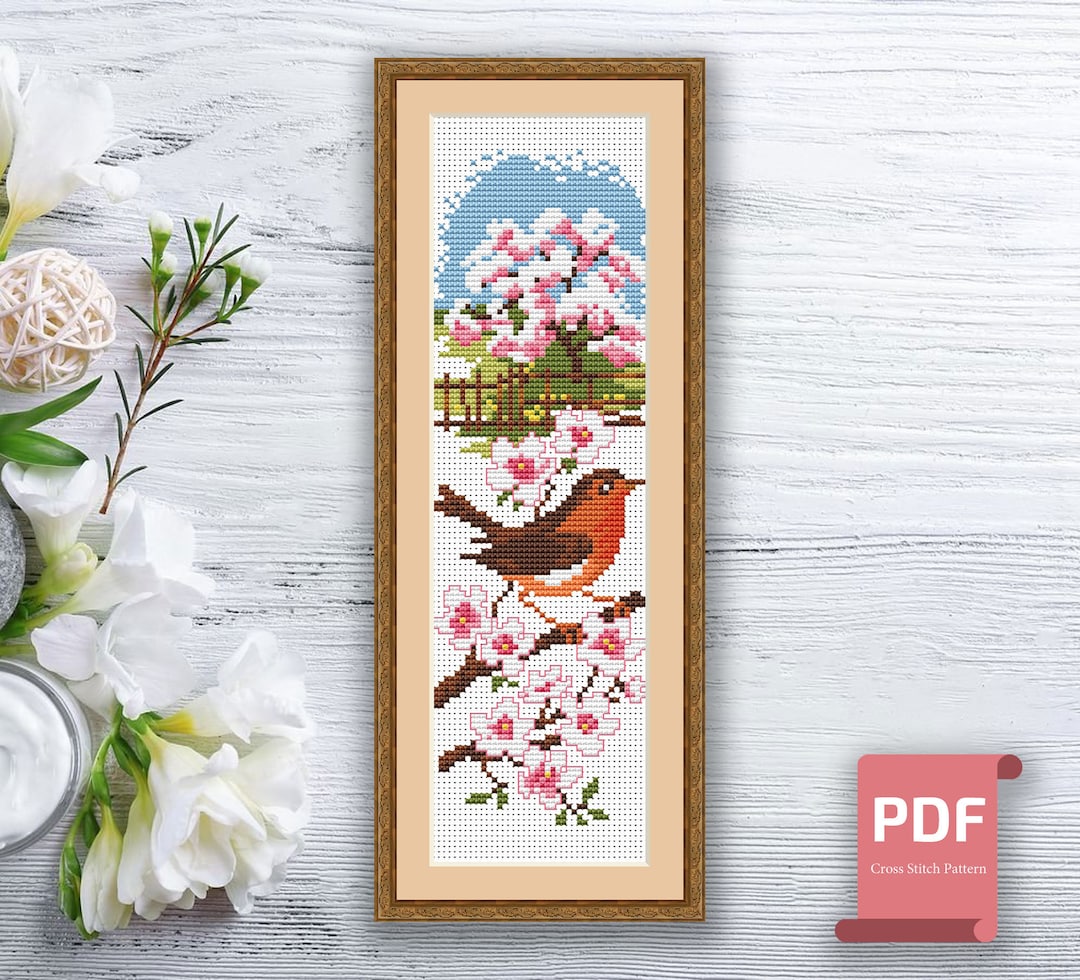 Spring Birds Cross Stitch Pattern | Seasons Cross Stitch Pattern ...