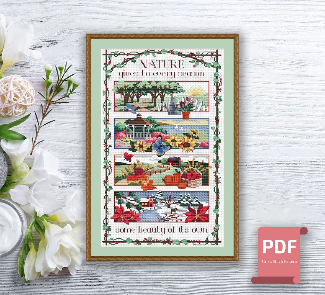Four Seasons Cross Stitch Pattern | Four Seasons Pattern | Four Seasons ...