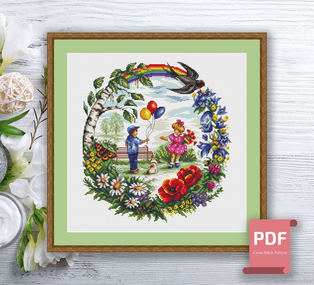 Summer Cross Stitch Pattern | Seasons Cross Stitch Pattern | Summer ...