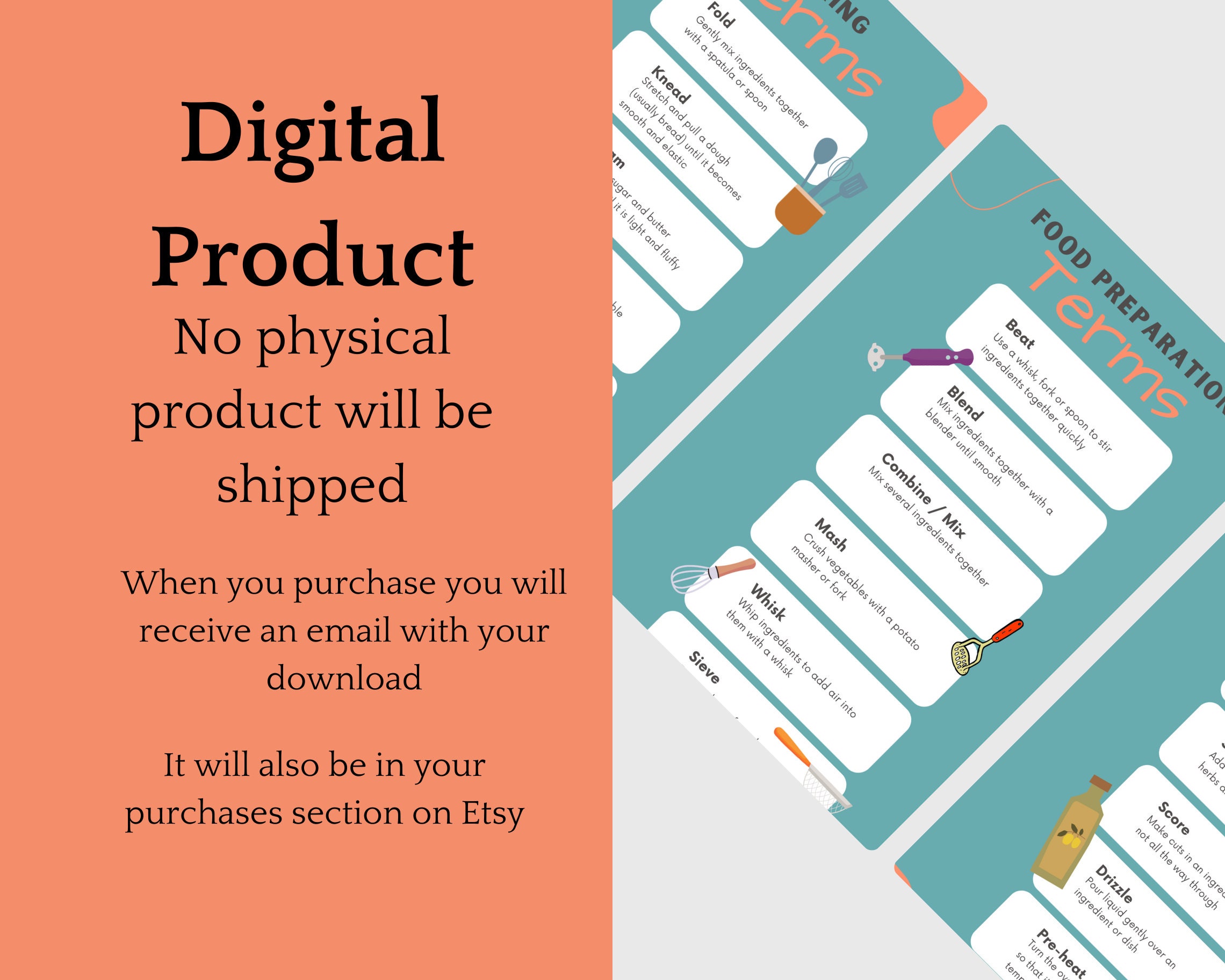 Food Tech, Home Economics Printable, Learning Resource, Kitchen Terms ...