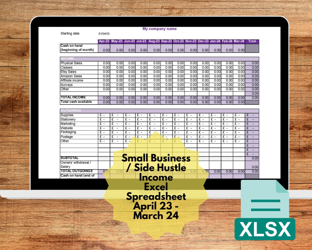 Small Business Income Tracker for Excel, Monthly Income Spreadsheet ...