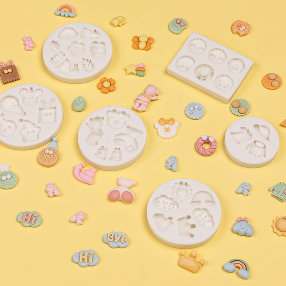 Candy, Cartoon, Little Bear, Cookies, Silicone Mold, Polymer Clay Mold ...