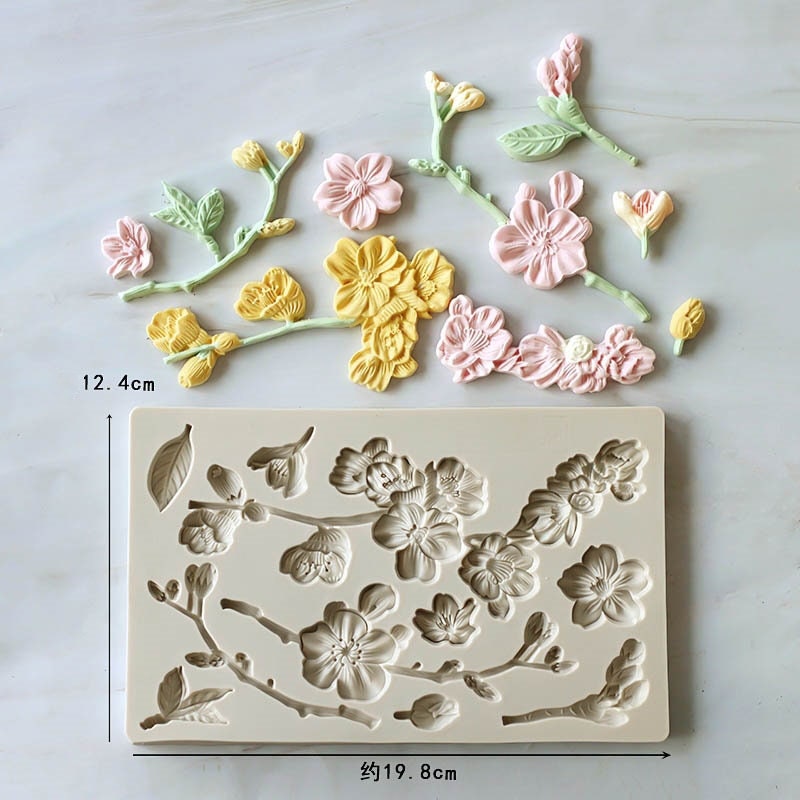 Bird, Branch, Magnolia, Lily, Plum Blossom, Flowers Silicone Mold ...