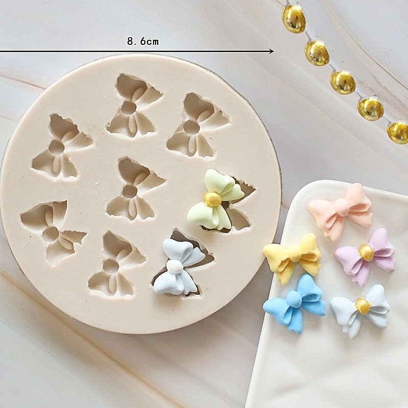 Mini Bow Silicone Mold - Polymer Clay Mold, Fondant Mold, Sweet Mold ...