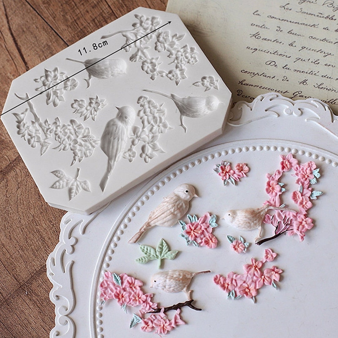 Birds, Branches, Nests, Flowers Silicone Mold - Polymer Clay Mold ...