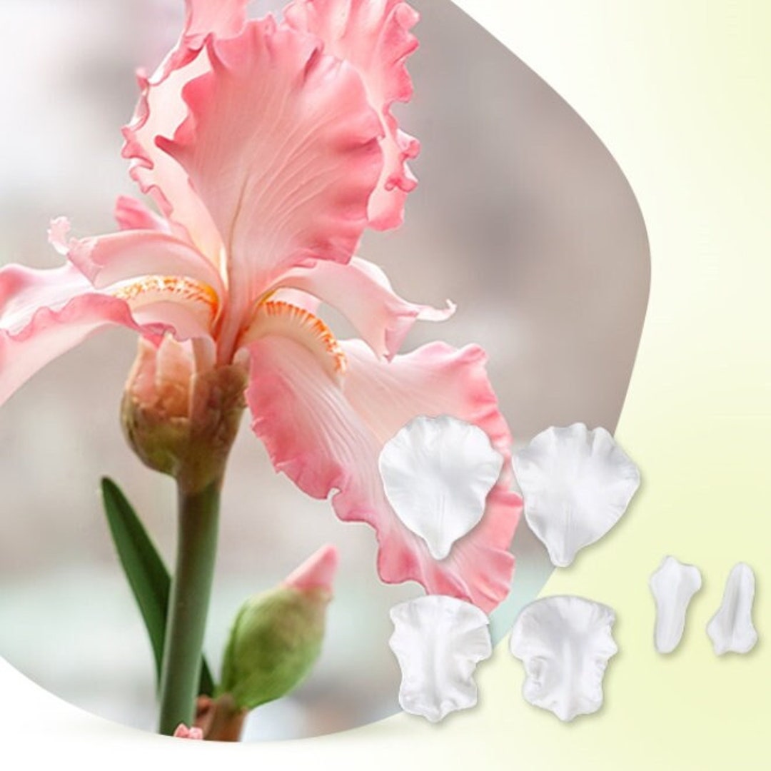Iris Silicone Veiner and Plastic Cutter, Floral Silicone Mold for ...