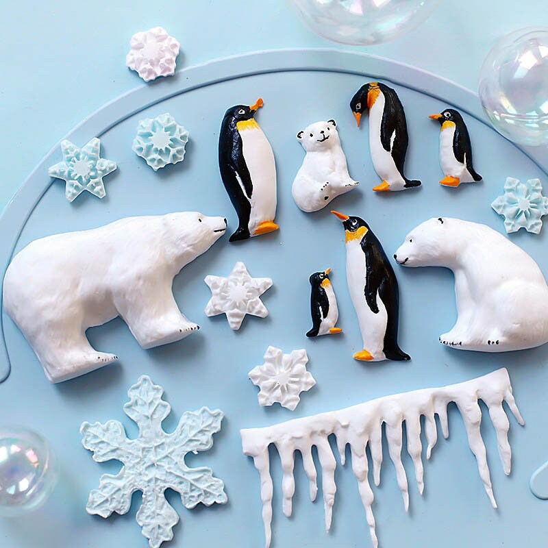 Marine Life, Penguins, Polar Bears Silicone Mold Polymer Clay Mold ...