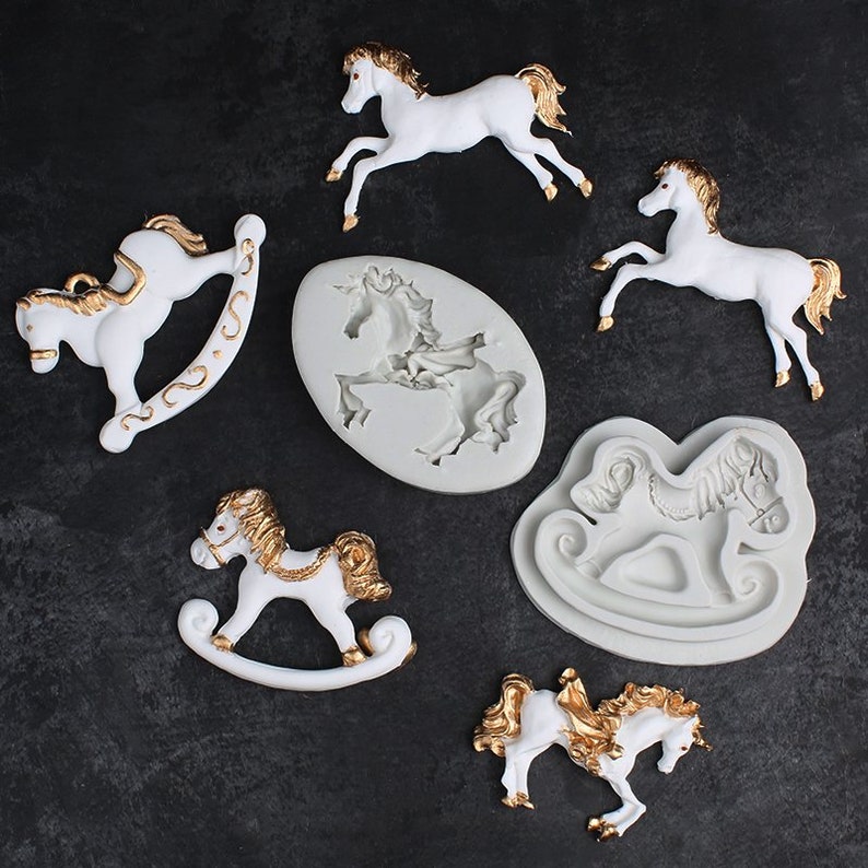 Pony, Horse, Rocking Horse, Carousel Silicone Mold, Polymer Clay Mold ...