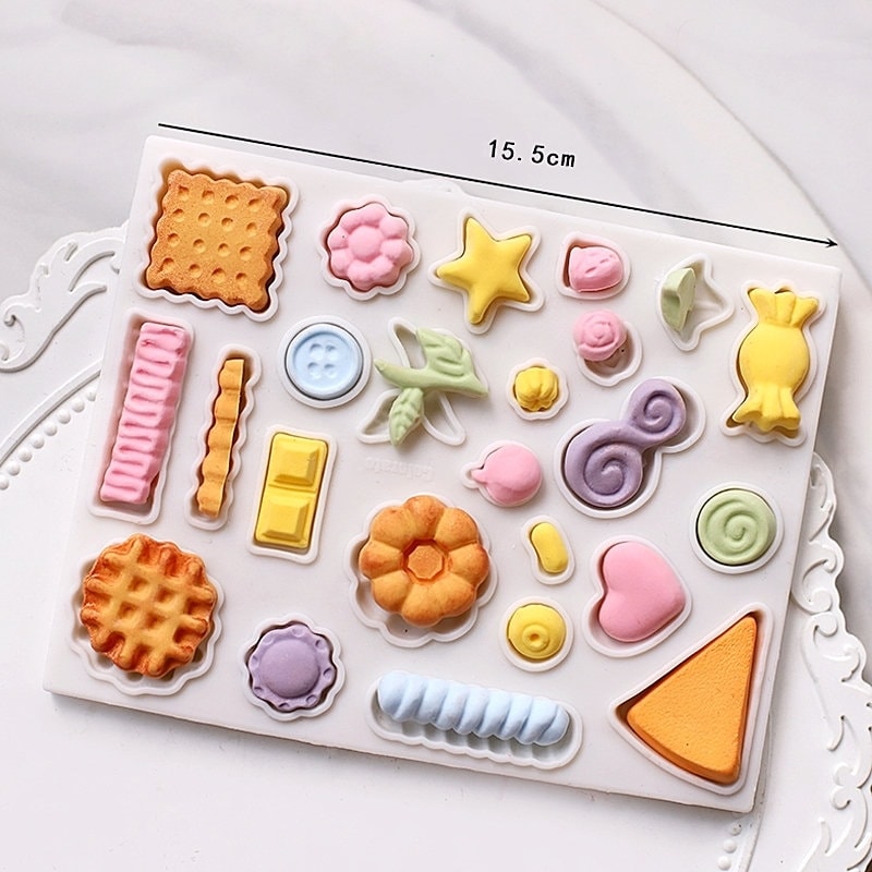 Food, Buttons, Bread, Cookies, Doughnuts Silicone Mold, Polymer Clay ...