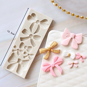 Mini Bow Silicone Mold - Polymer Clay Mold, Fondant Mold, Sweet Mold ...