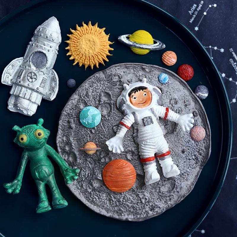 Rocket, Astronaut, Planet Silicone Mold, Polymer Clay Mold, Fondant ...