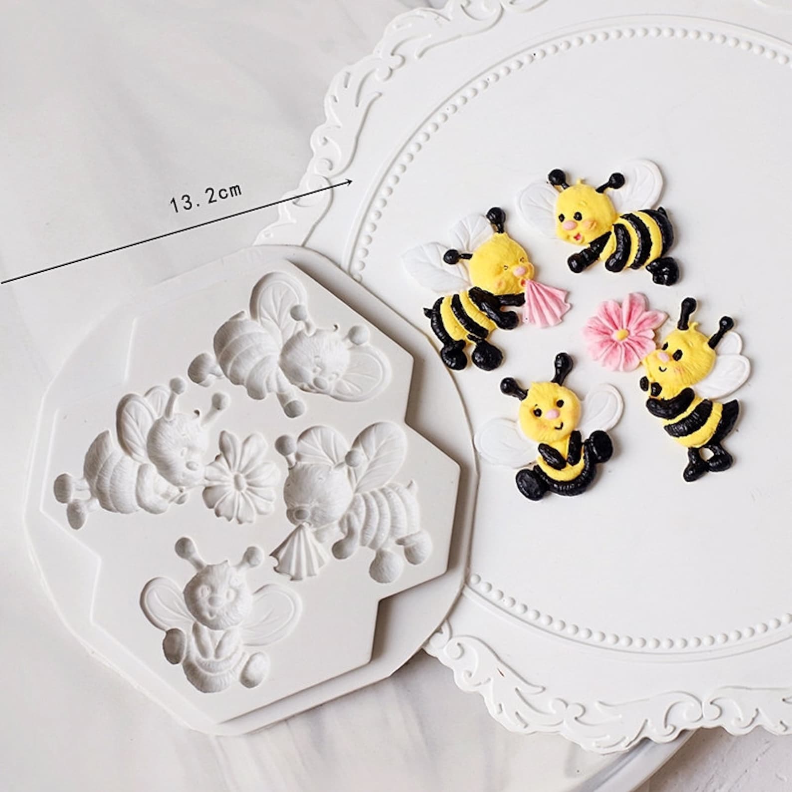 Bees, Honeycomb Silicone Mold, Polymer Clay Mold, Candle Mold, Home ...