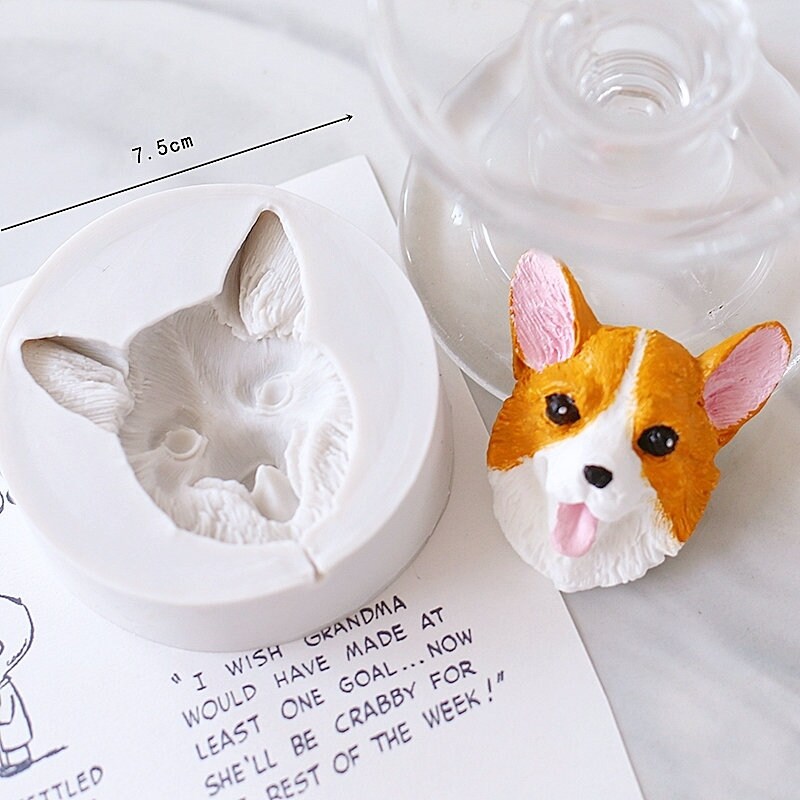 Dog, Puppy Silicone Mold, Polymer Clay Mold, Fondant Mold, Candle Mold ...