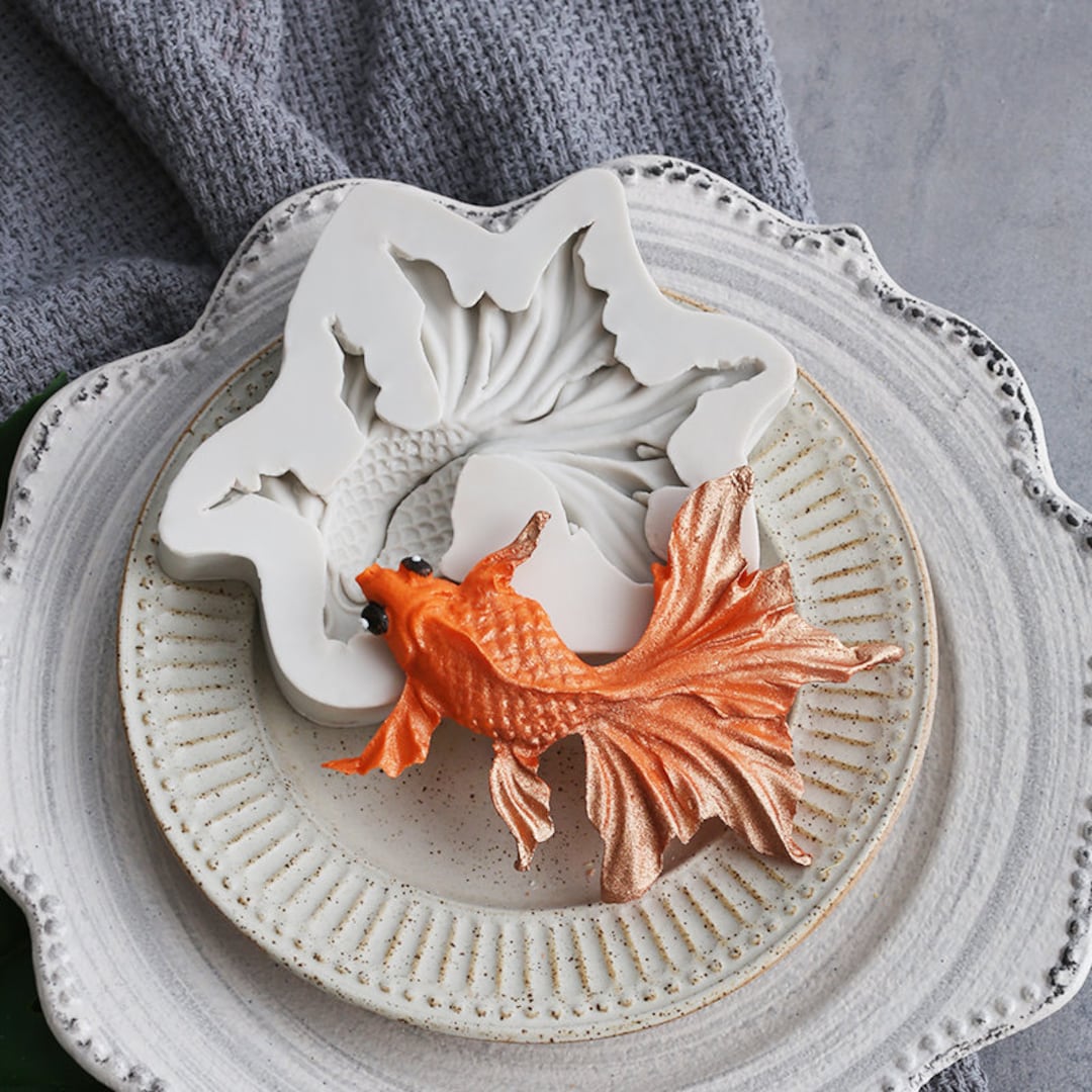 Goldfish, Silicone Mold, Polymer Clay Mold, Resin Mold, Sugarcraft ...