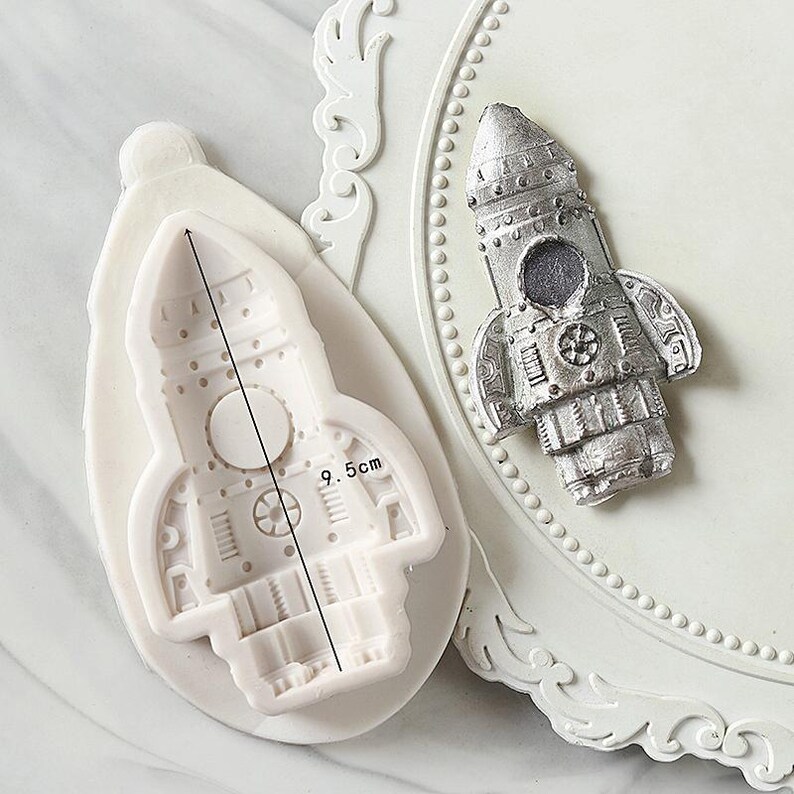 Rocket, Astronaut, Planet Silicone Mold, Polymer Clay Mold, Fondant ...