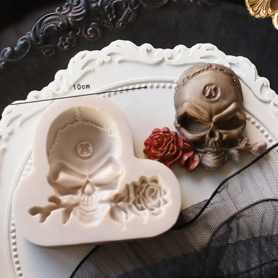 Halloween Styles Skulls and Figures Silicone Mold - Polymer Clay Mold, Fondant Mold, Candle Mold ...