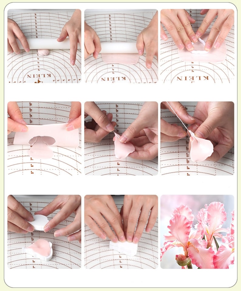 Iris Silicone Veiner and Plastic Cutter, Floral Silicone Mold for ...