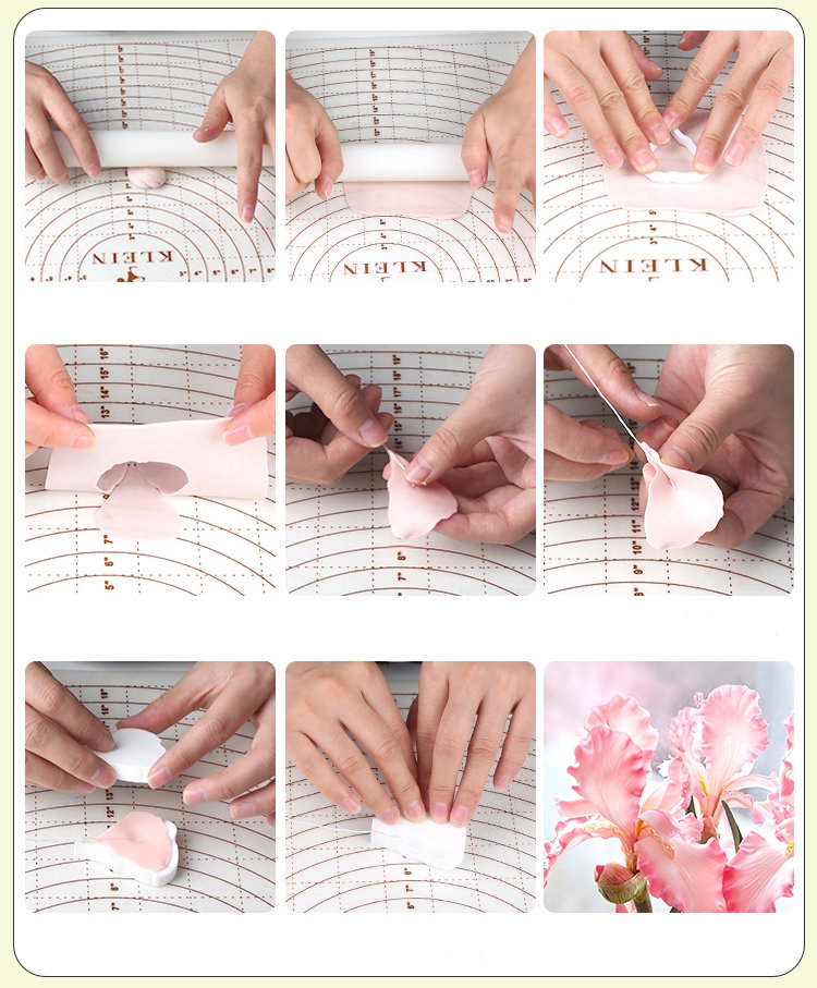 Iris Silicone Veiner and Plastic Cutter, Floral Silicone Mold for ...