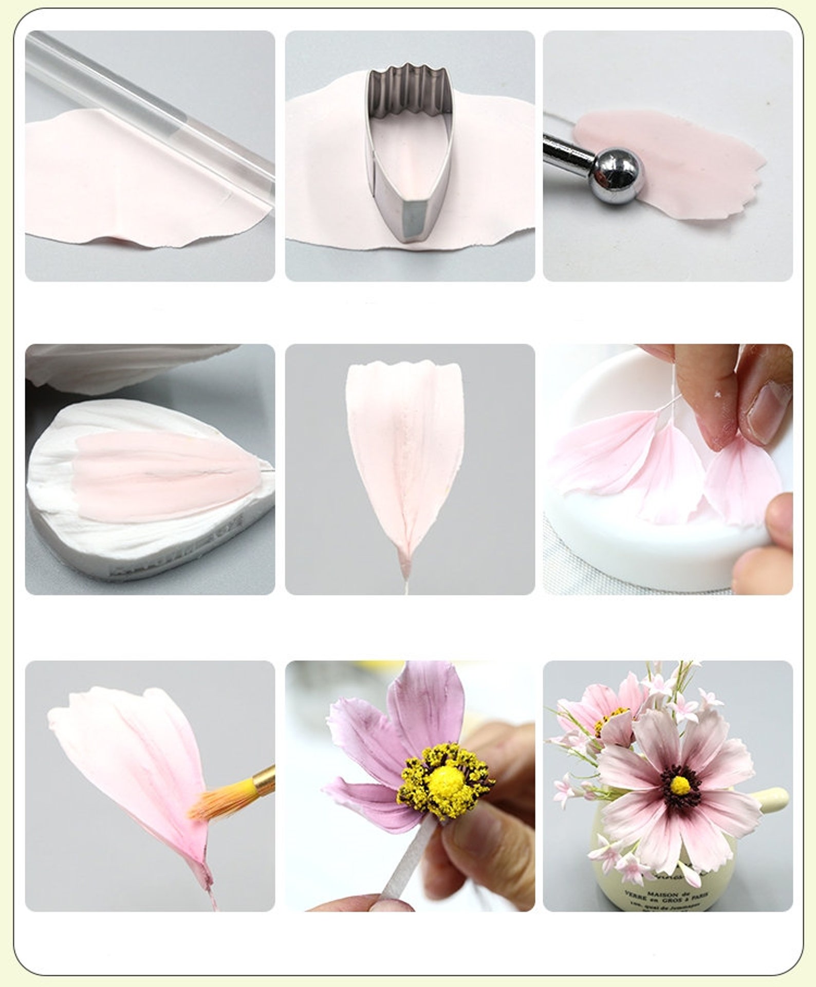 Daisy Silicone Veiner and 3D Printed Cutter, Floral Silicone Mold for ...