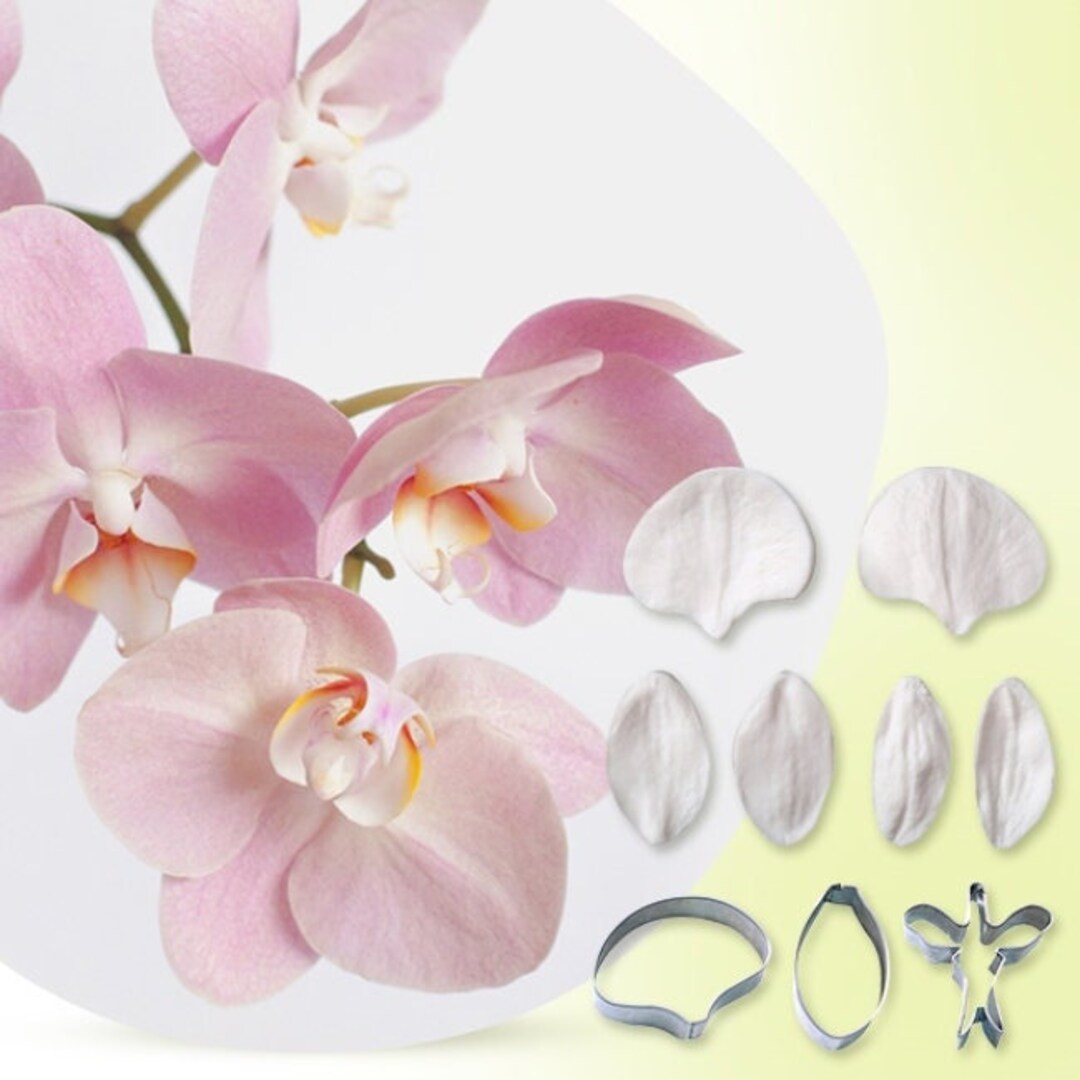 Butterfly Orchid Silicone Veiner and Plastic Cutter, Petal Press Floral ...