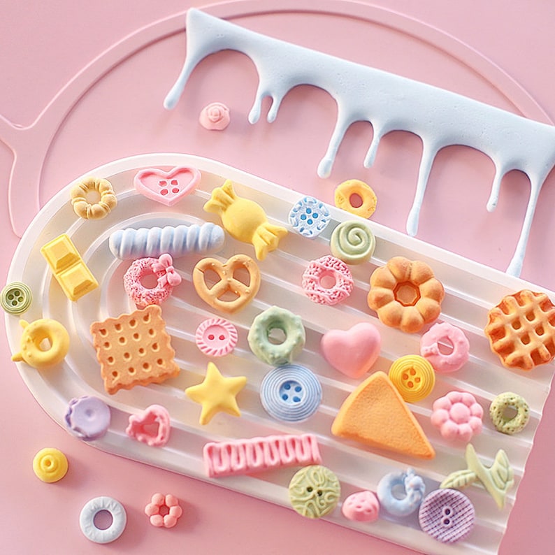 Food, Buttons, Bread, Cookies, Doughnuts Silicone Mold, Polymer Clay ...
