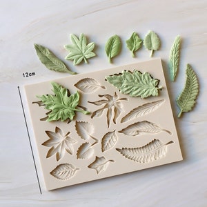 Leaf, Greenery, Maple Leafs Silicone Mold - Polymer Clay Mold, Fondant ...