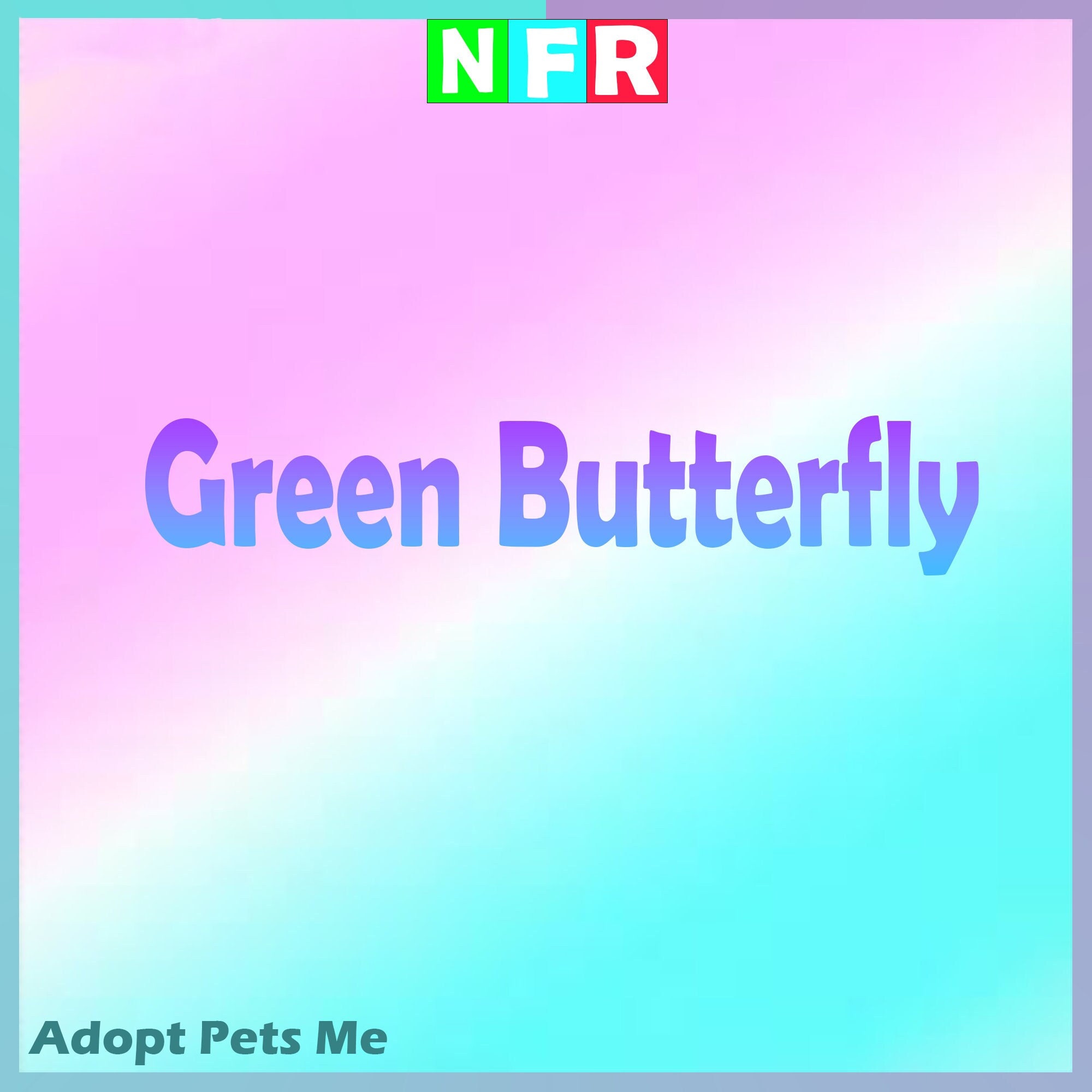 Adopt Me Green Butterfly NFR Neon Fly Ride Virtual Pet Animal - Etsy