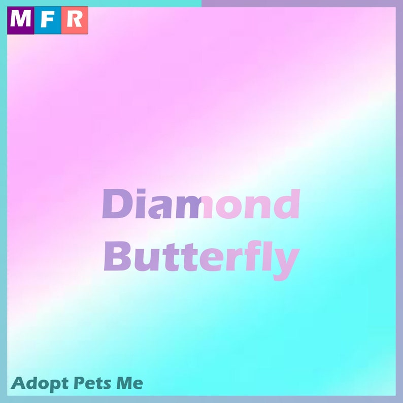 Adopt Me Diamond Butterfly MFR Mega Neon Fly Ride Virtual Pet - Etsy
