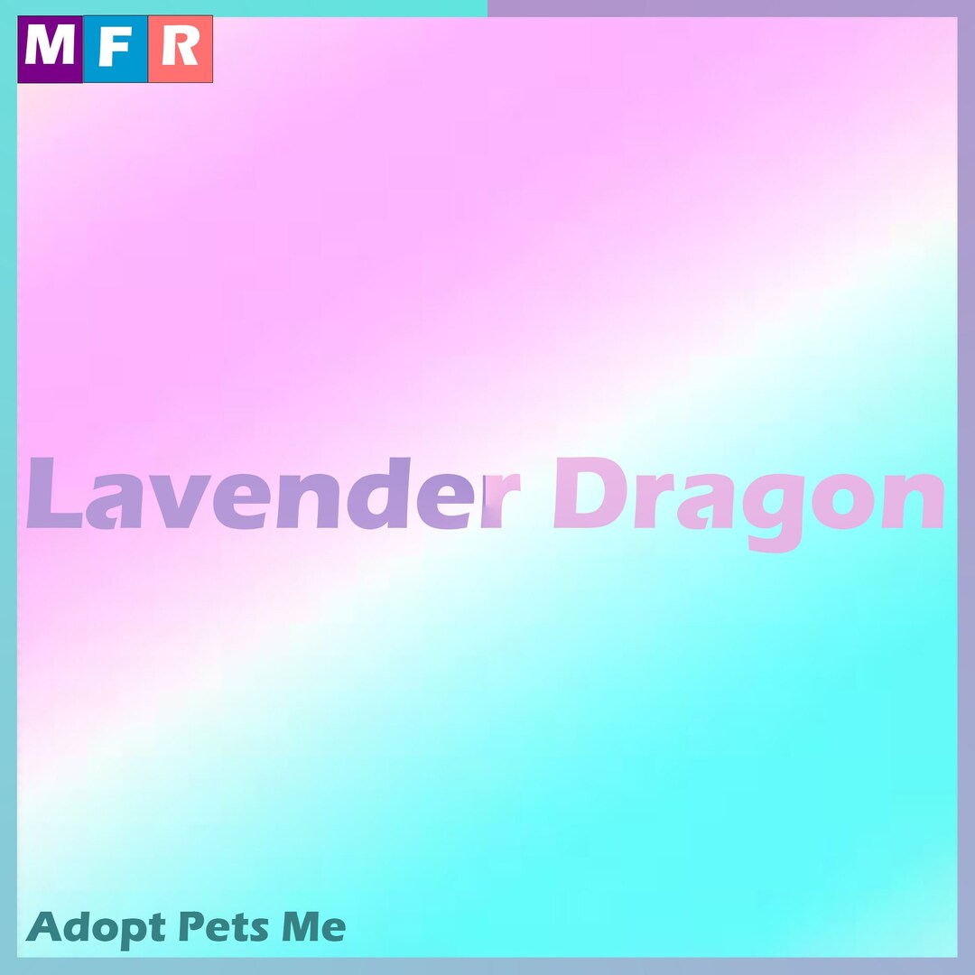 Adopt Me Lavender Dragon MFR Mega Neon Fly Ride Virtual Pet - Etsy