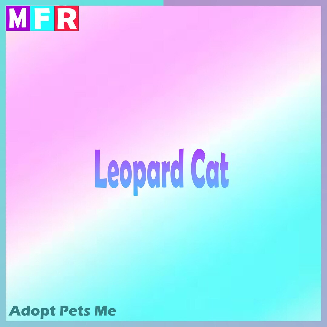 Adopt Me Leopard Cat MFR Mega Neon Fly Ride Virtual Pet - Etsy