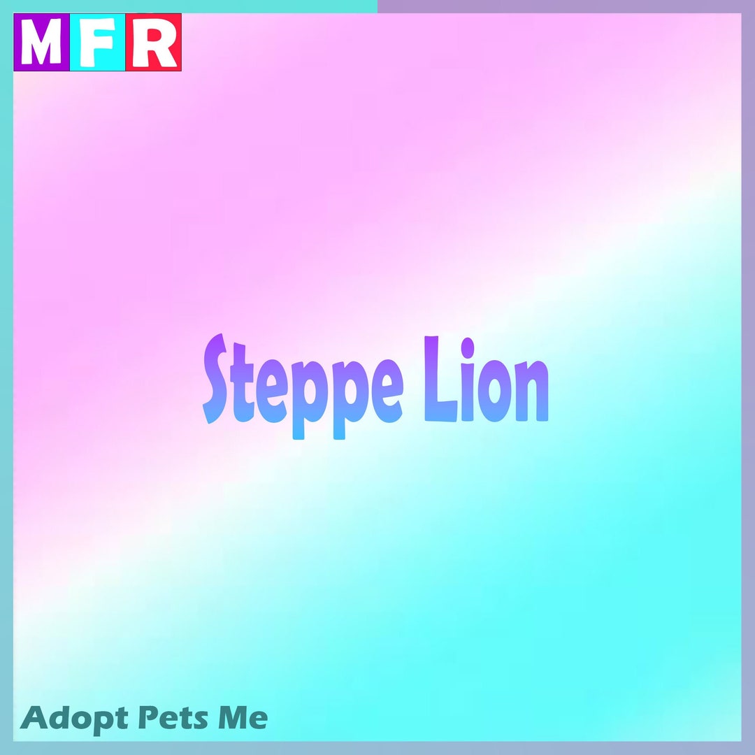 Adopt Me Steppe Lion MFR Mega Neon Fly Ride Virtual Pet - Etsy